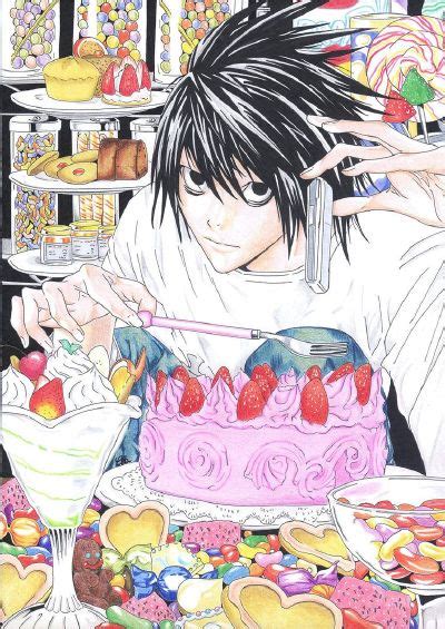 Death Note L Eating Cake