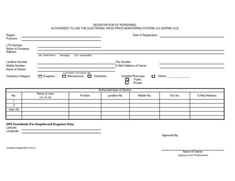 Company Registration Form Edpms V30 Pdf