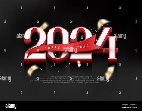 Happy New Year 2024 3d New Year Greeting With 3d Numbers And Fancy