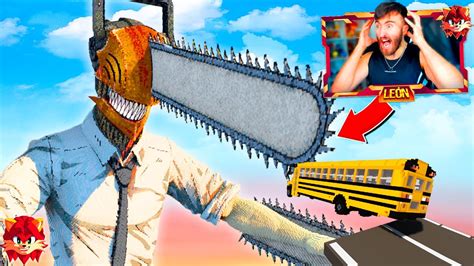 Coches Vs Chainsaw Man Muy Epico 💥😱 Teardown Leon Picaron Youtube