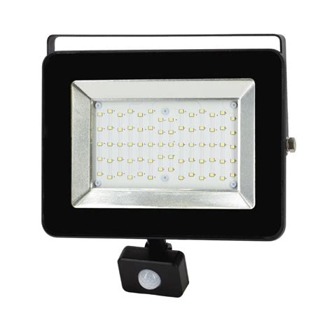 Projecteur Led Détecteur De Mouvement Crépusculaire 50w Extra Plat Ip65