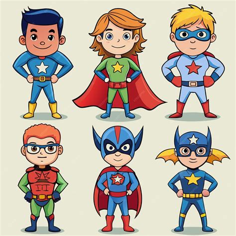 Premium Vector Adorable Superhero Cartoon Characters A Collection Of