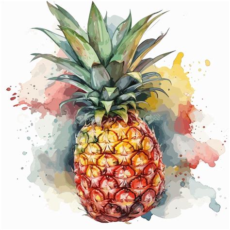 Premium Vector Watercolor Pineapple On White Background