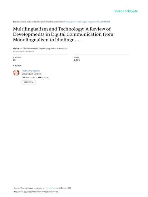 Multilingualism And Digital Communication Pdf Multilingualism
