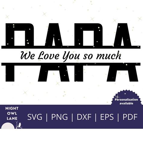 Papa Split Monogram Svg Papa Personalized Svg Papa Svg Etsy