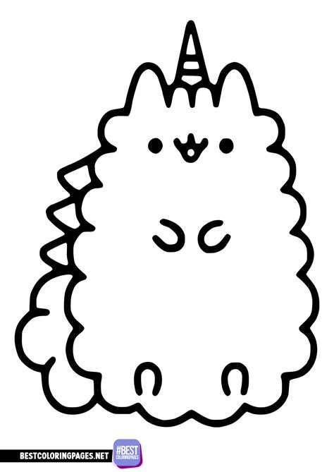 Pusheen Unicorn Coloring Page Free Printable Coloring Pages
