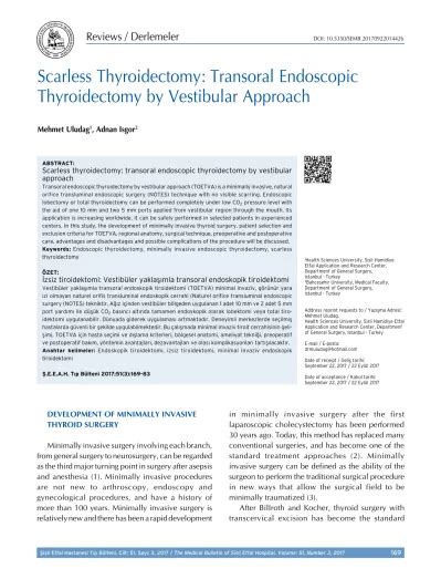 Scarless Thyroidectomy Transoral Endoscopic Thyroidectomy By