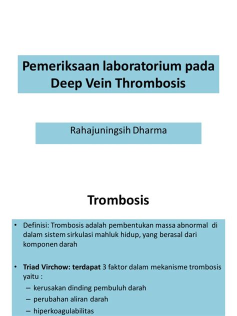 Lab Dvt Pdf Coagulation Thrombosis