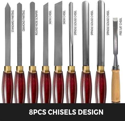 Buy Vevor Woodworking Lathe Chisel Set 8 Piece Set Lathe Chisel Hss Steel Blades Wood Turning