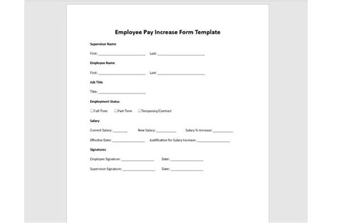 Editable Employee Pay Increase Form Employee Pay Increase Form