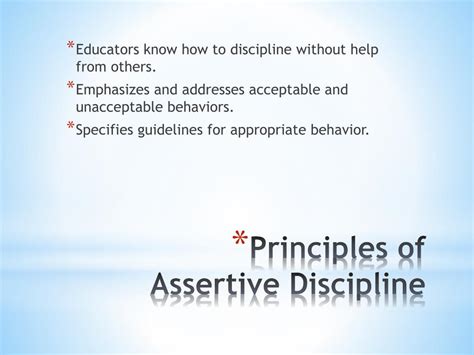 Ppt Assertive Discipline Powerpoint Presentation Free Download Id