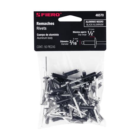 Bolsa C 50 Remaches 3 16x1 2 Negros De Aluminio Ala 3 8 Truper Grupo Ferre Max
