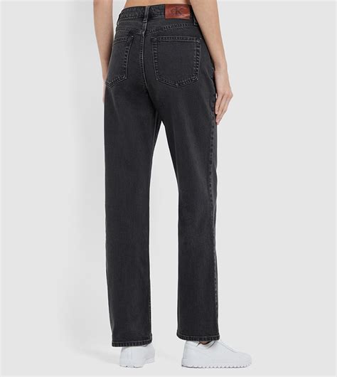 Buy Calvin Klein Jeans Washed High Rise Straight Fit Jeans In Black