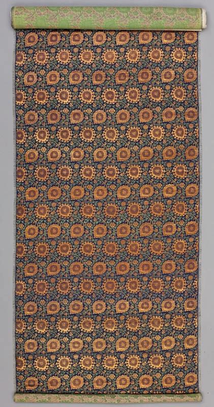 蓝色地胡桃纹织金双层锦 故宫博物院数字文物库 花瓣网