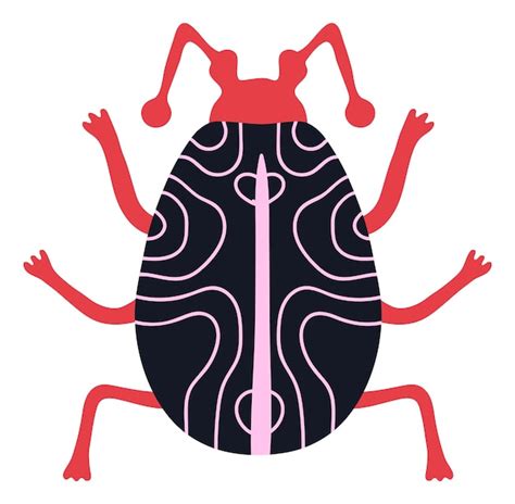 Premium Vector Decorative Bug Flying Insect In Folk Style Patterned