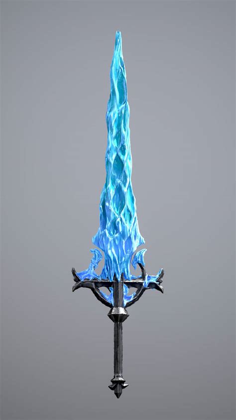 Sword Ice Winter Weapon Military Low Poly 3d Model By Kenagoup On
