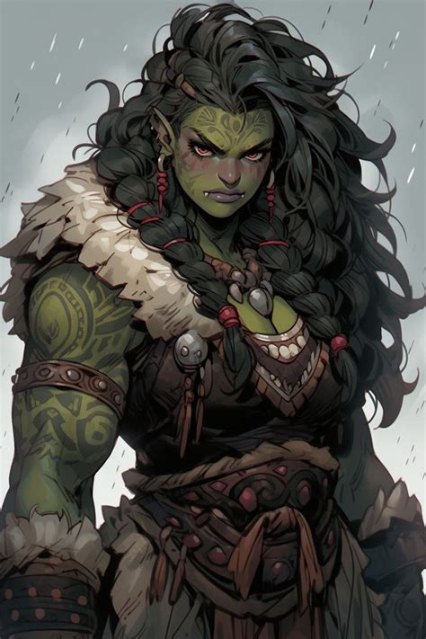 Barbarian Dnd Half Orc Barbarian Dnd Female Orc Female Orc