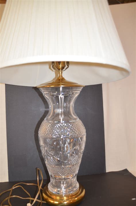 325 Waterford Crystal Table Lamps Shades Brass Base 32852