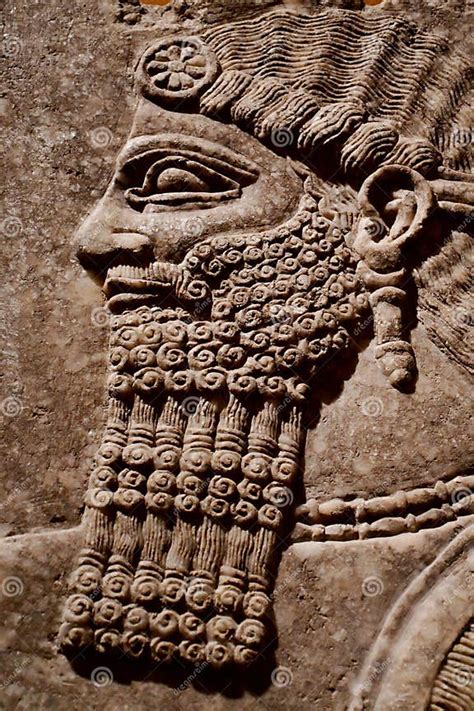 Detail Assyrian Apkallu Figure Between Two Sacred Trees Ca 883 859
