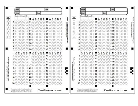 50 Items Answer Sheet Pdf
