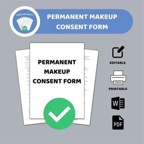 Permanent Makeup Consent Form Health Care Documents Beauty Center