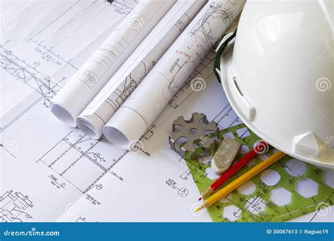 Engineering Plan Stock Image Image Of Refinery Blueprint 30087613