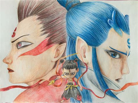 Color Pencil Drawing Of Nezha Color Pencil Drawing Drawings Artwork