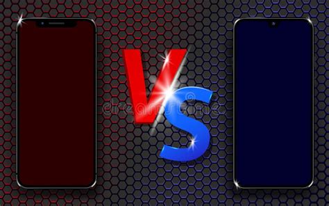 Vs Of Cellphone Comparison Two Smartphones Stock Vector Illustration