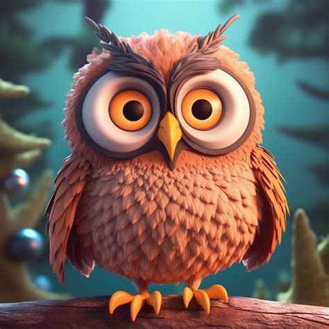 Premium Ai Image 3d Rendered Brown Owl