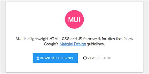 Mui Material Design Html Js And Css Framework Bypeople