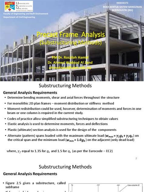 5 Precast Frame Analysis Substructuring Methods Pdf Beam