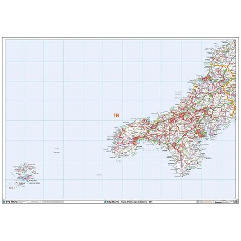 Truro Tr Postcode Wall Map