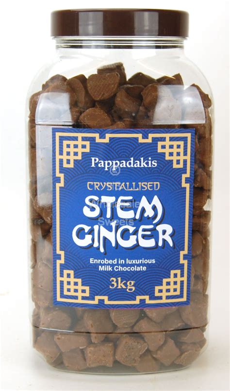 Milk Chocolate Crystallised Ginger Jar Pappadakis 3kg