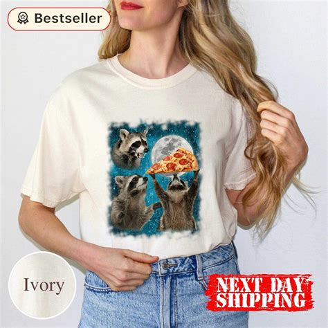 Comfort Colors® Three Raccoons Pizza Moon Tee Funny Raccoon Shirt