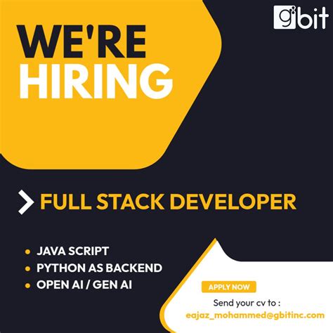 Hiring Fullstackdeveloper Reactjs Nodejs Python Genai