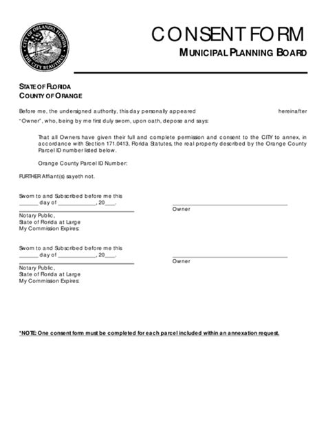 City Of Orlando Florida Consent Form Fill Out Sign Online And