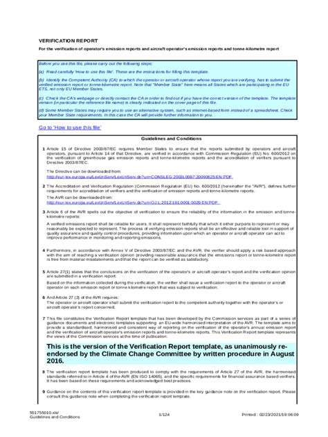 Fillable Online Ec Europa Verification Opinion Template Fax Email Print