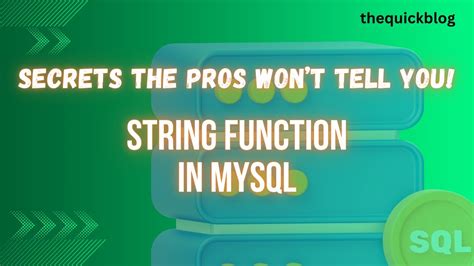 Mysql 18 Sql String Function Part Ii Youtube