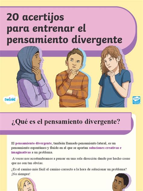 20 Acertijos Para Fomentar El Pensamiento Divergente Pdf