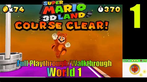 Super Mario 3d Land Walkthrough Part 1 World 1 Youtube