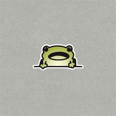 Cute Peeking Frog Sticker Adorable Cartoon Amphibian Decalphone Decal