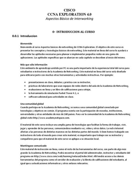 Ccna 1 Aspectos Basicos De Networking Pdf Protocolos De Internet
