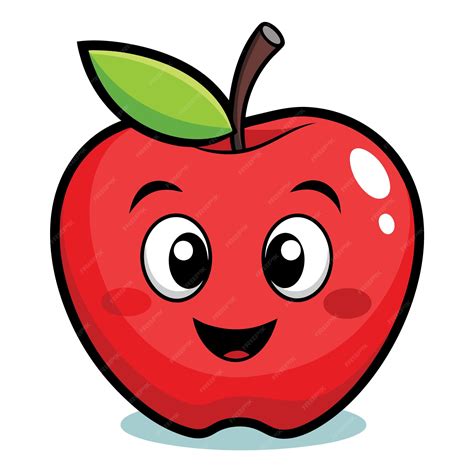 Premium Vector Apple Fruits Cartoon Vesctor Illustration Design