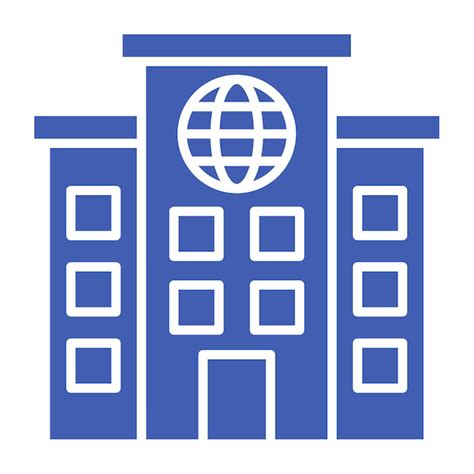 Un Edificio Azul Con Un Globo En El Frente Vector Premium