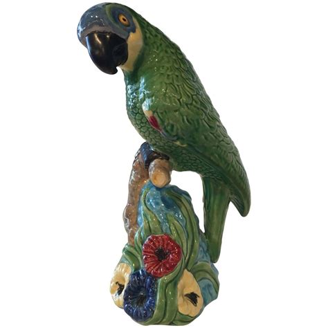 Vintage Ceramic Tropical Parrot Bird Made In Portugal At 1stdibs