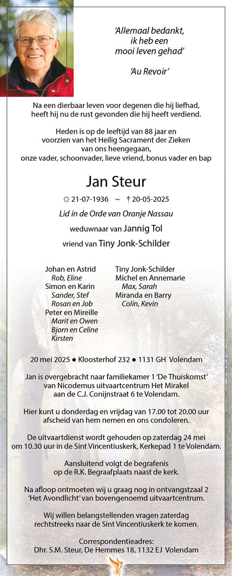 Dhr J Steur Nieuw Volendam