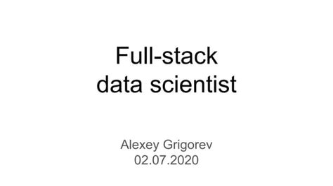 Full Stack Data Scientist Pdf
