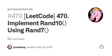 [leetcode] 470 implement rand10 using rand7 · issue 470