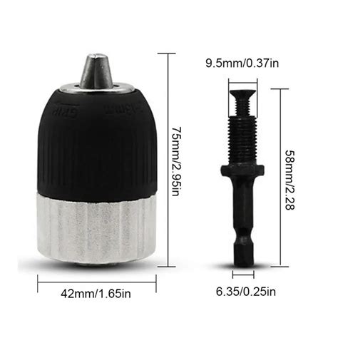 20 13mm Keyless Drill Chuck Adapter 14 Inch Hex Shank Drill Chuck