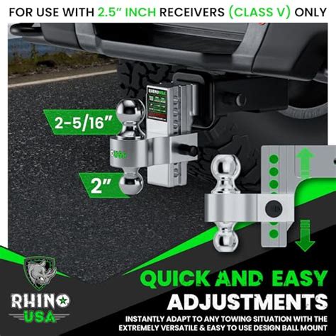 Rhino Usa Adjustable Trailer Hitch Fits 25 Inch
